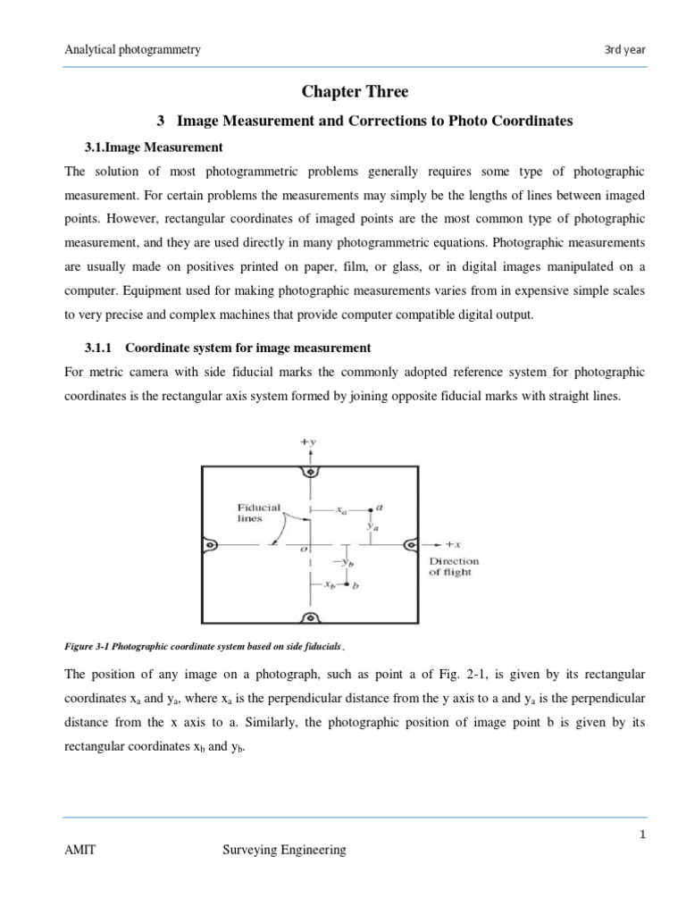 3 Image Measurement and Corrections To Photo Coordinates: Chapter Three ...
