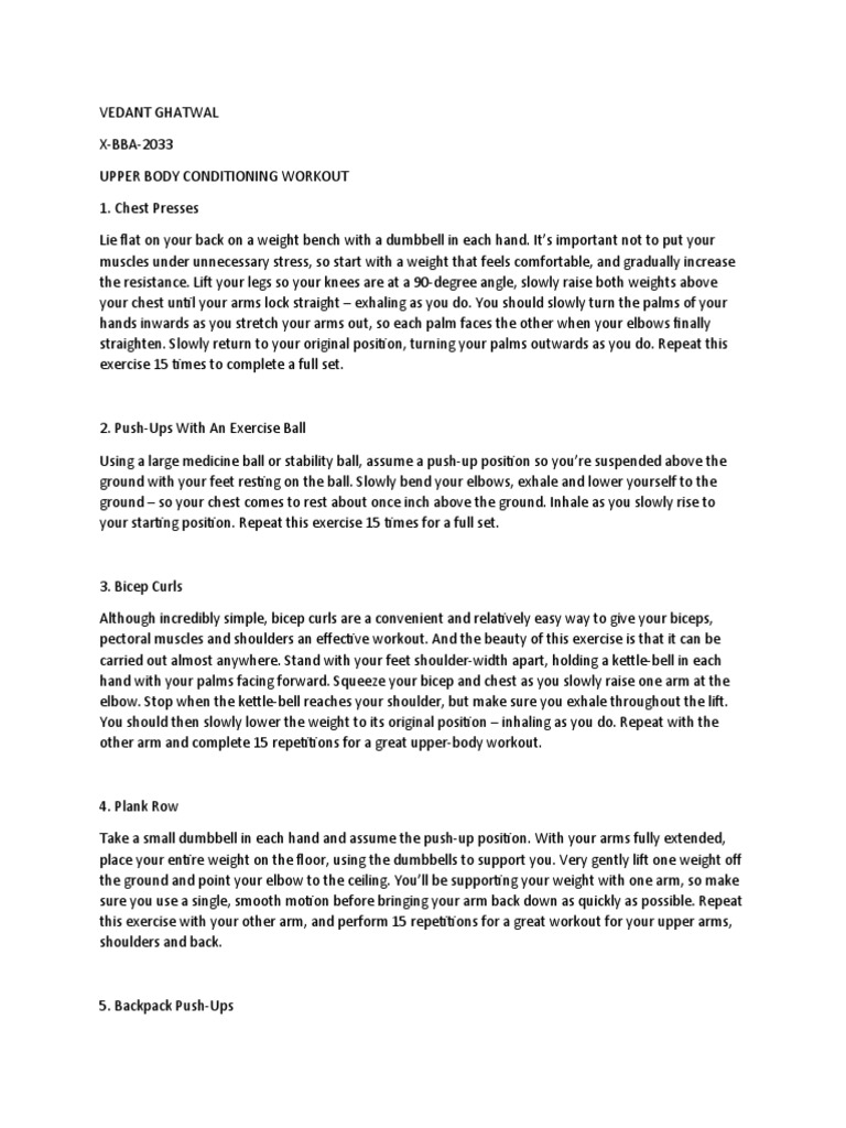An Effective Upper Body Conditioning Workout Through Six Challenging ...
