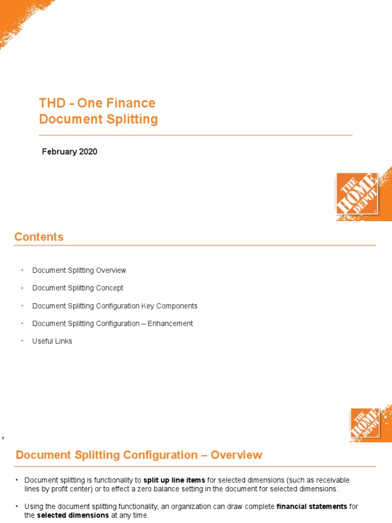 THD - Document Splitting Configuration | PDF | Accounts Payable | Information Technology Management