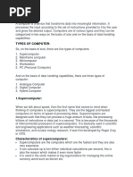 Classification of Computers According To Technology and Size | PDF ...