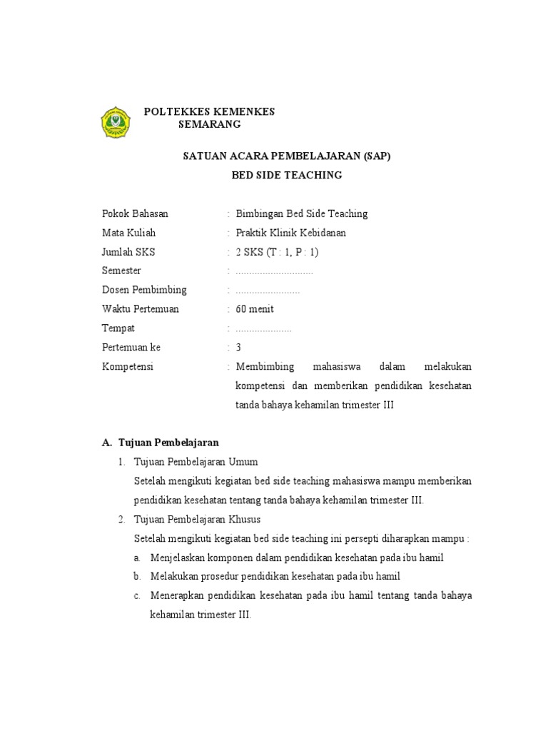 SAP Tanda Bahaya Kehamilan Trimester III | PDF SAP Tanda Bahaya Kehamilan Trimester III | PDF
