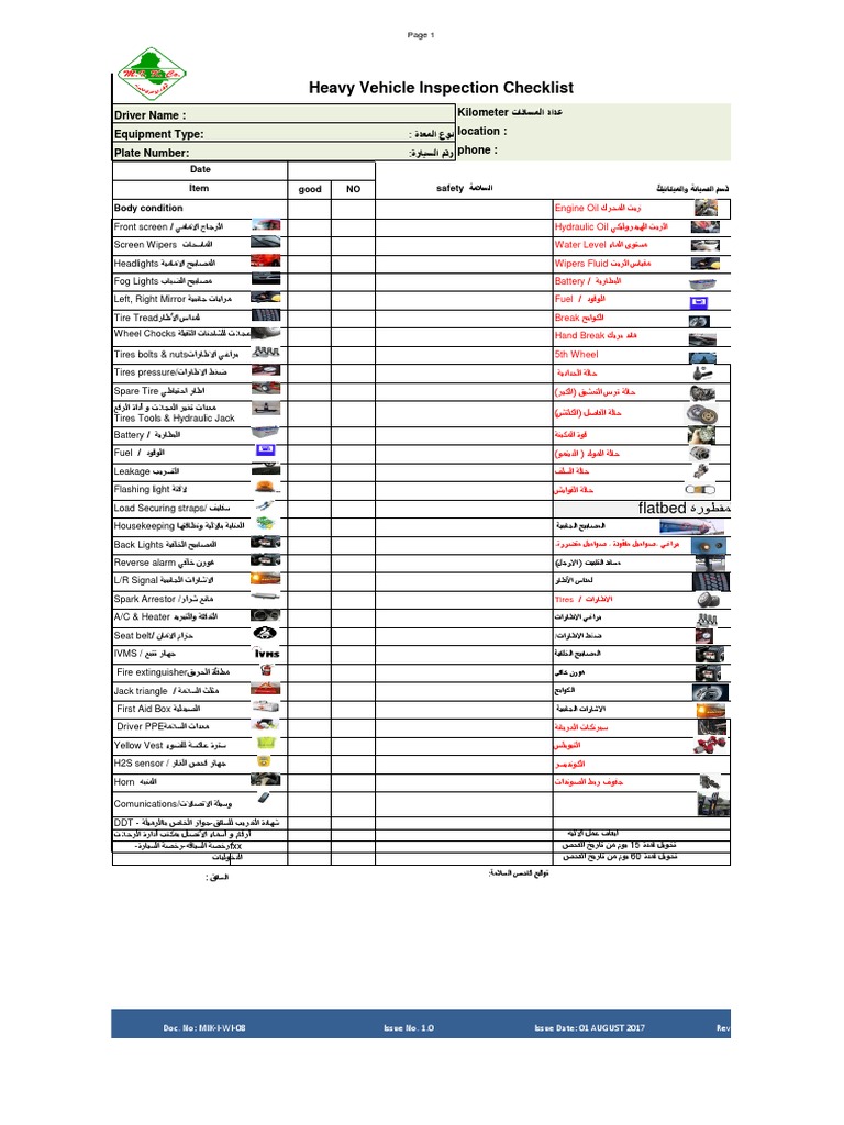 Heavy Vehicle Inspection Checklist v2 | PDF