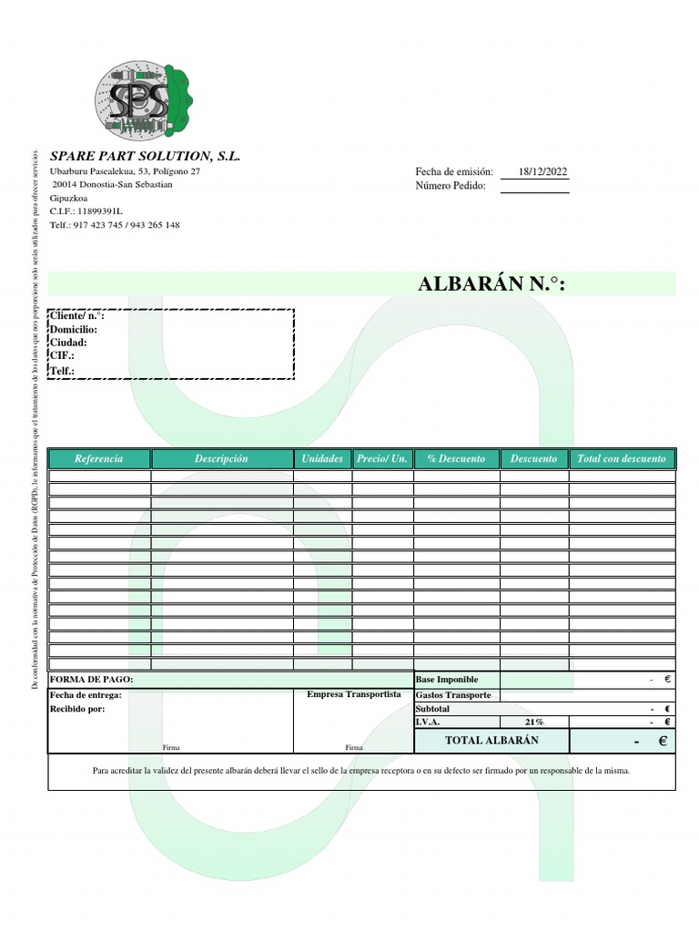 Albarán de Transporte Detallado | PDF