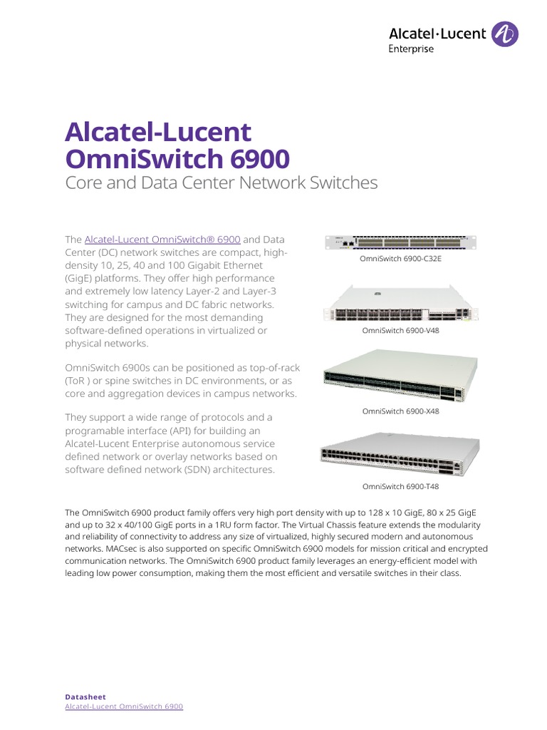 Omniswitch 6900 Stackable Lan Switches Datasheet en | PDF | Computer Network | I Pv6
