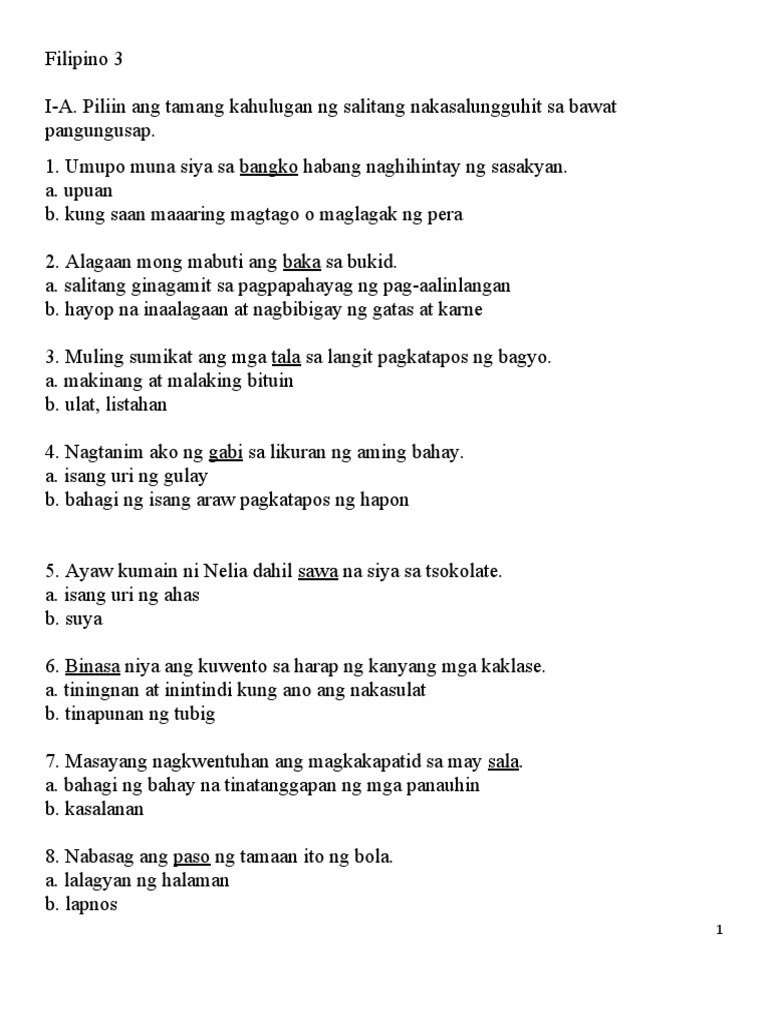 Filipino 3 | PDF