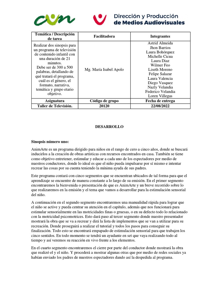 Sinopsis Programa TV | PDF