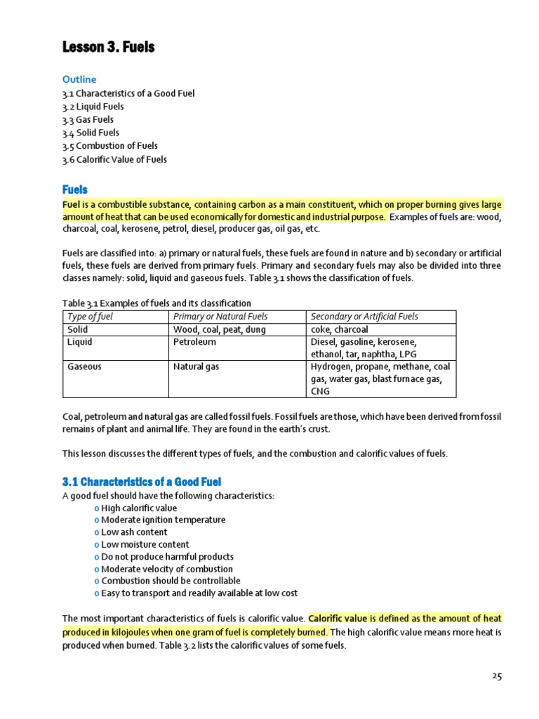 Lesson 3. Fuels | PDF | Fuels | Petroleum