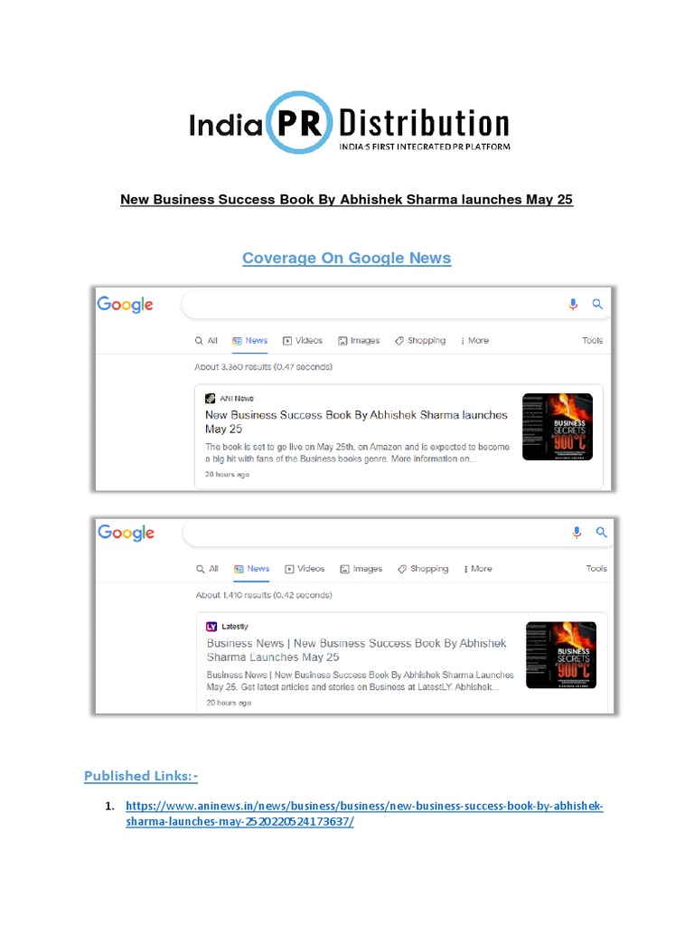 Business Book ANI Report | PDF | Social Science