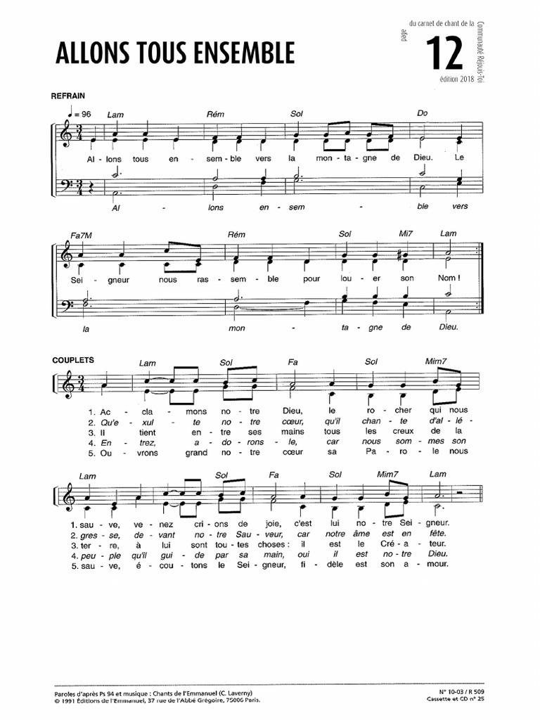 Allons Tous Ensemble | PDF