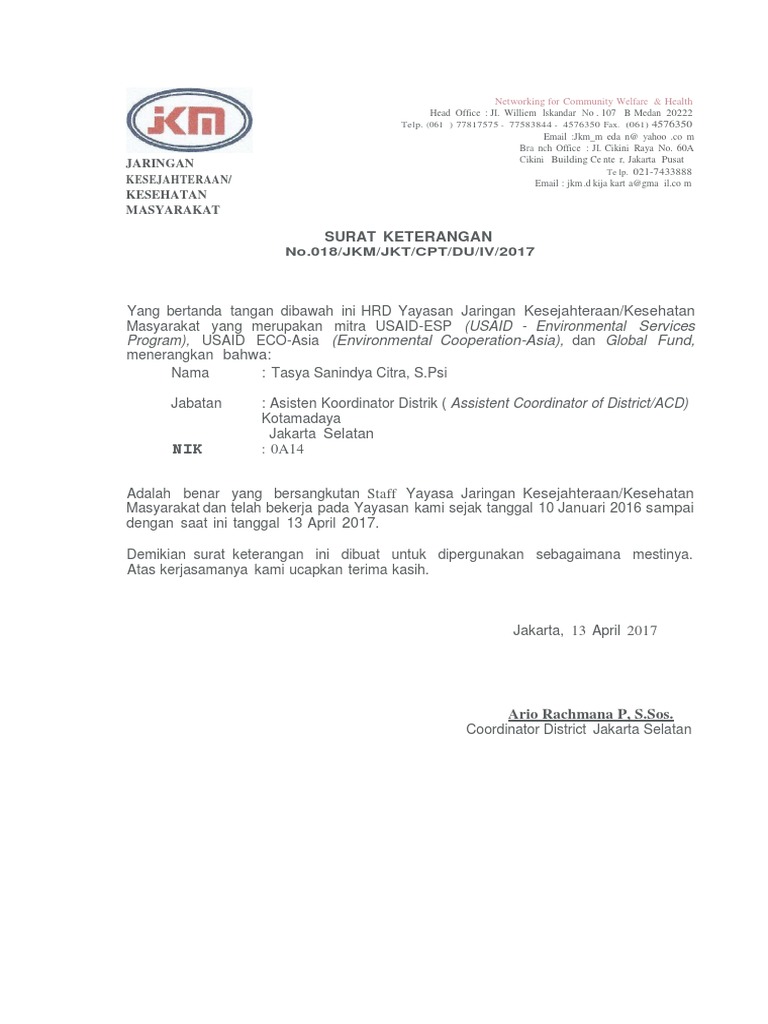 Contoh Paklaring | PDF