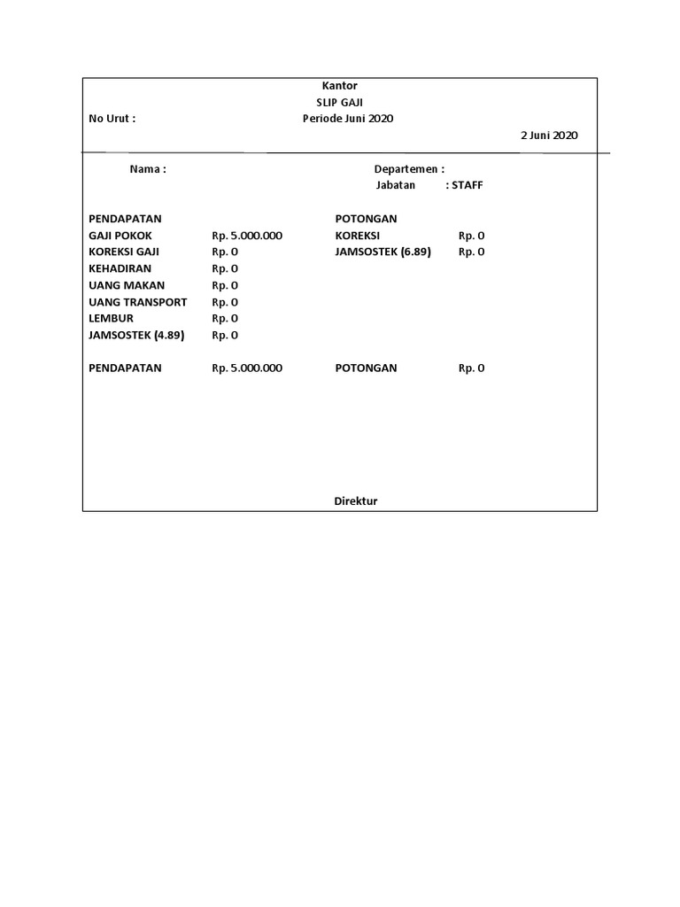 Contoh Slip Gaji | PDF