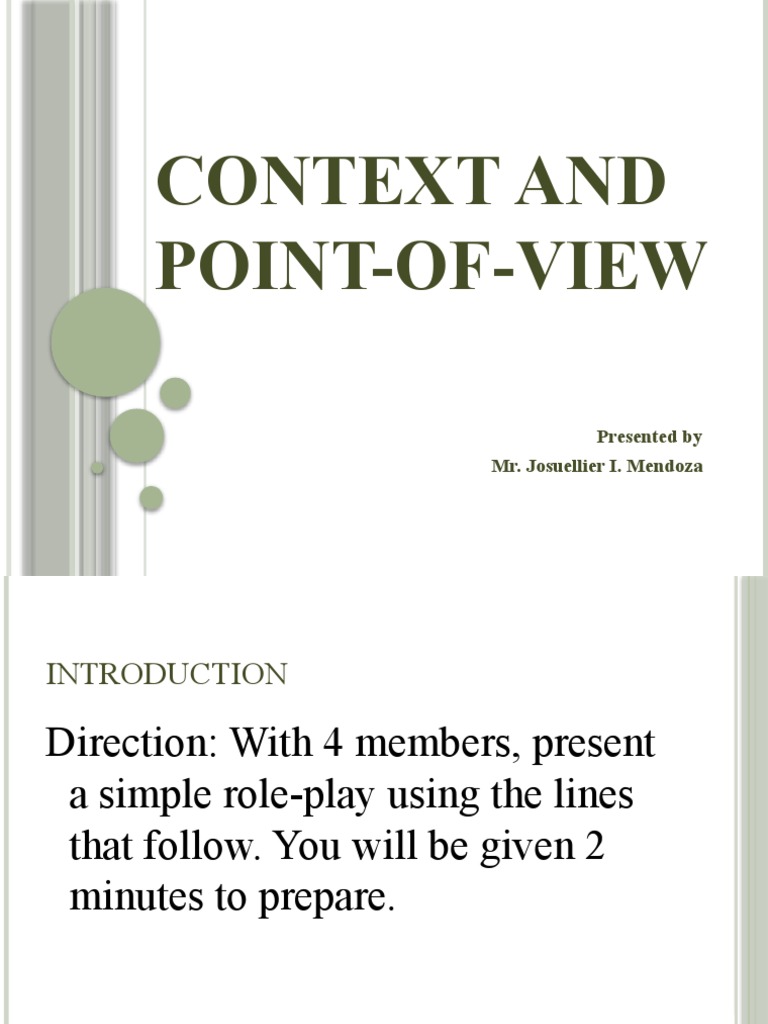 Context and Point of View | PDF | Narration
