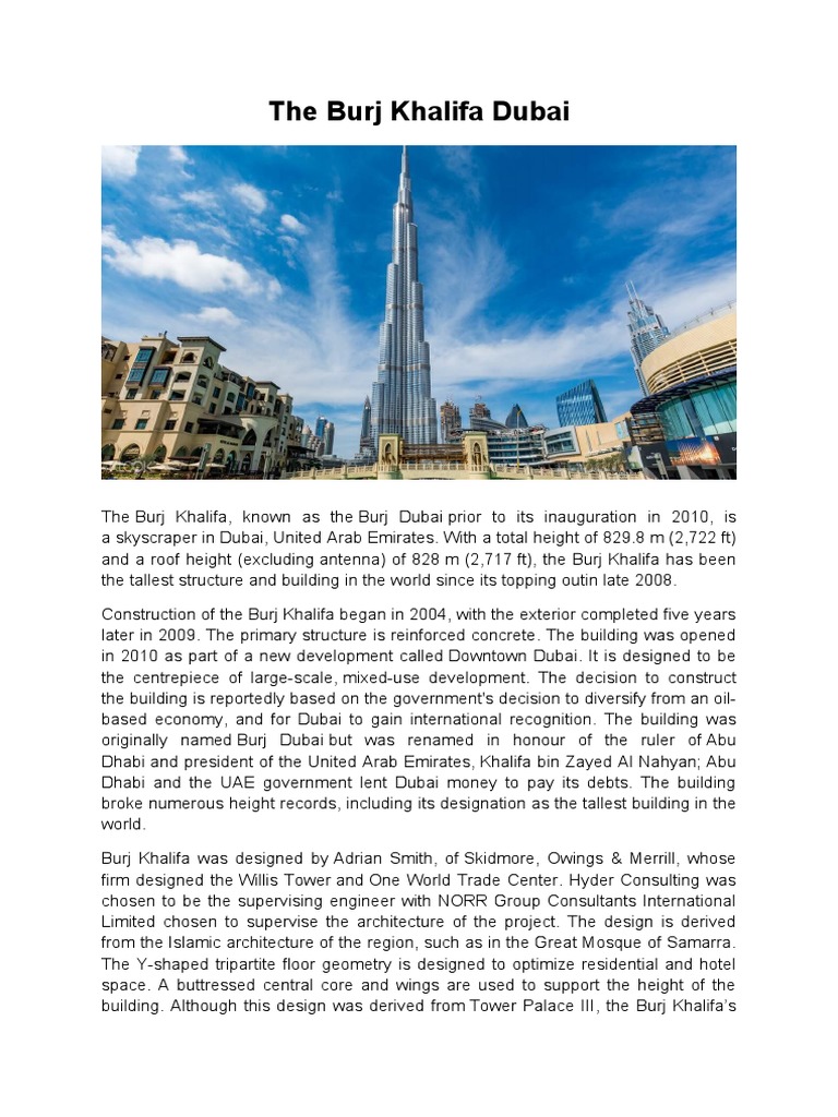 Burj Khalifa | PDF | Dubai