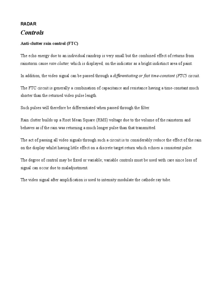An In-Depth Explanation of Radar Controls, Components, and Functions for Target Detection and ...