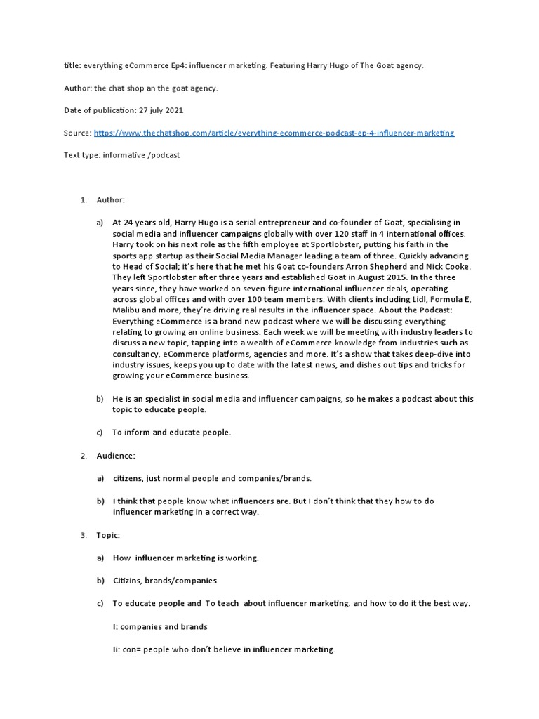 Template Influencermarketing - Podcast | PDF | Social Media | Popular ...