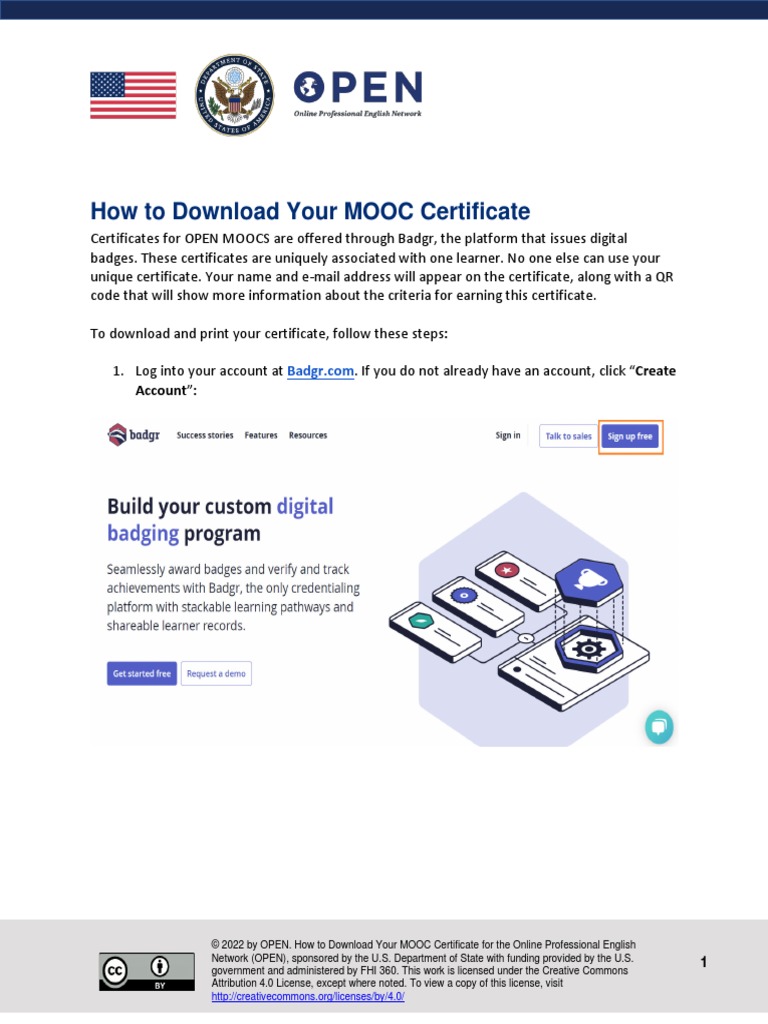 How To Download Your OPEN MOOC Certificate 2022 | PDF | Career & Growth