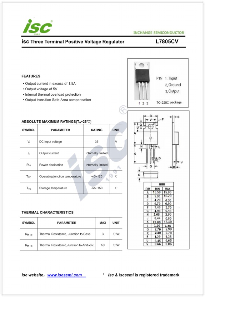 L7805CV Datasheet | PDF