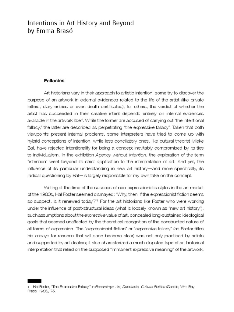 Intentions in Art History and Beyond | PDF | Intention | Art History
