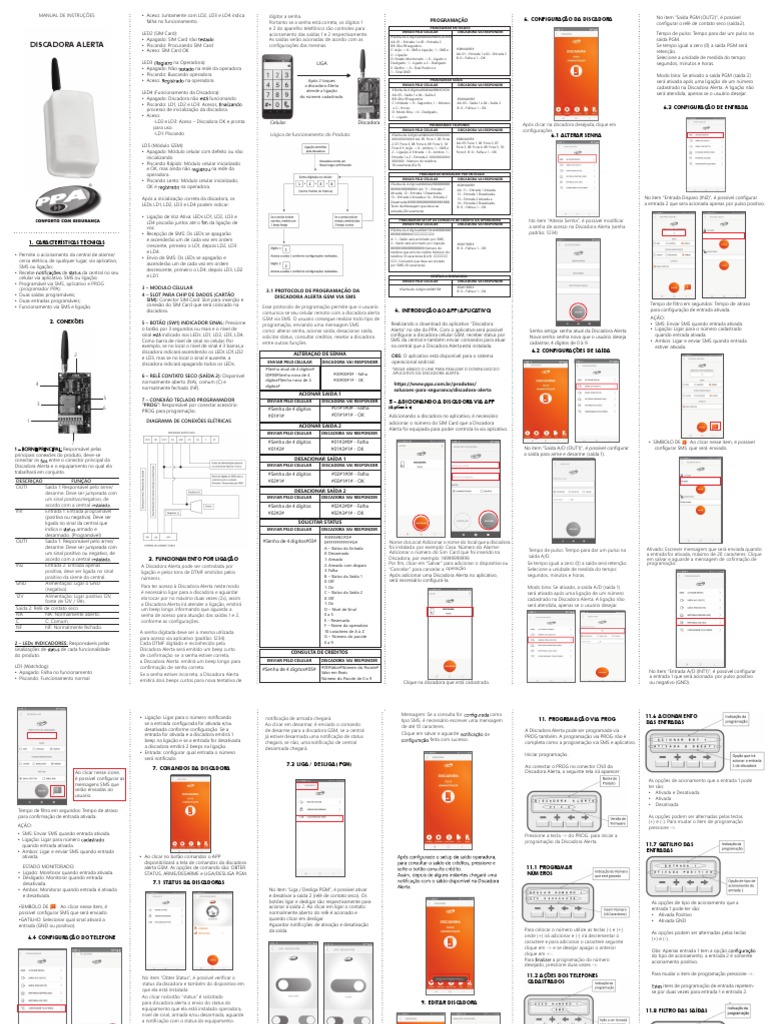 Manual Discadora Alerta Rev1 | PDF | Relé | Informática