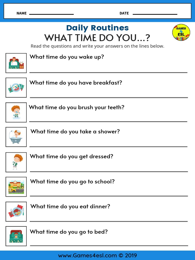 Daily Routine Questions 2023 | PDF