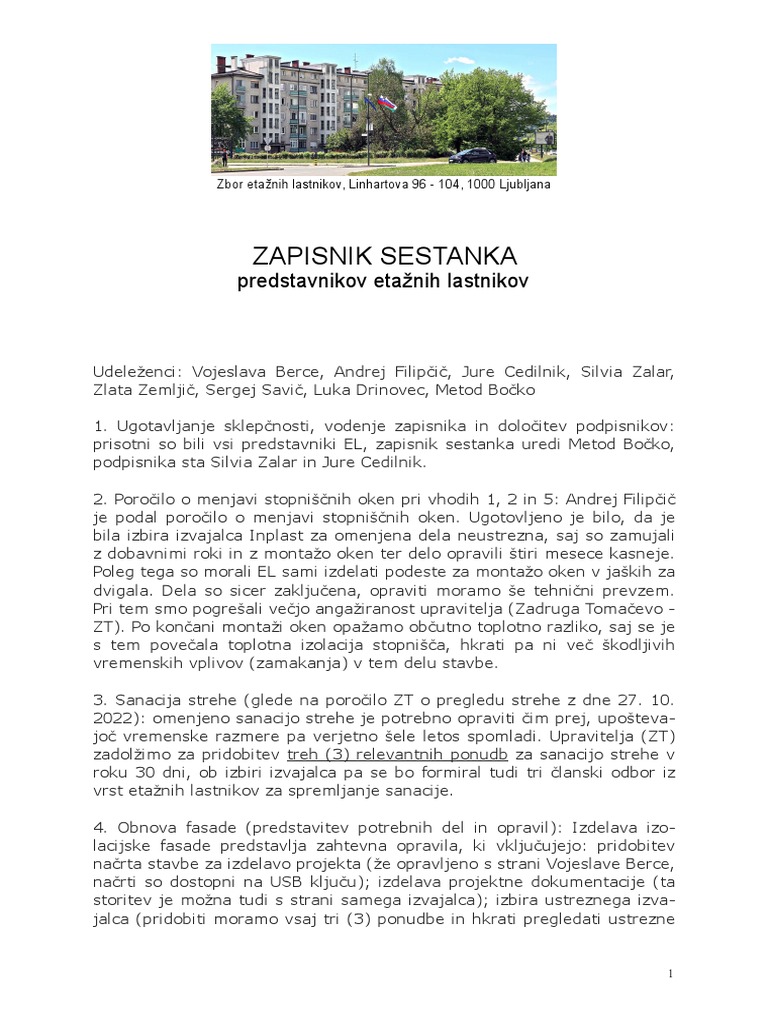Sestanek El Zapisnik 2 2 23 | PDF