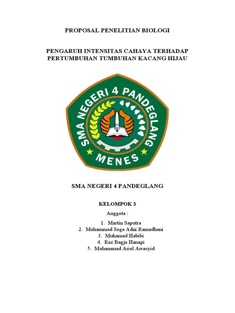 Proposal Penelitian Biologi Kel 3 Xii Ipa 4 | PDF