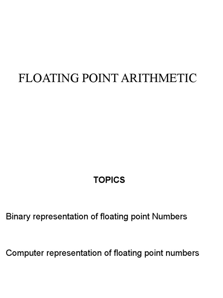 Floating Point Representation | PDF | Decimal | Mathematics