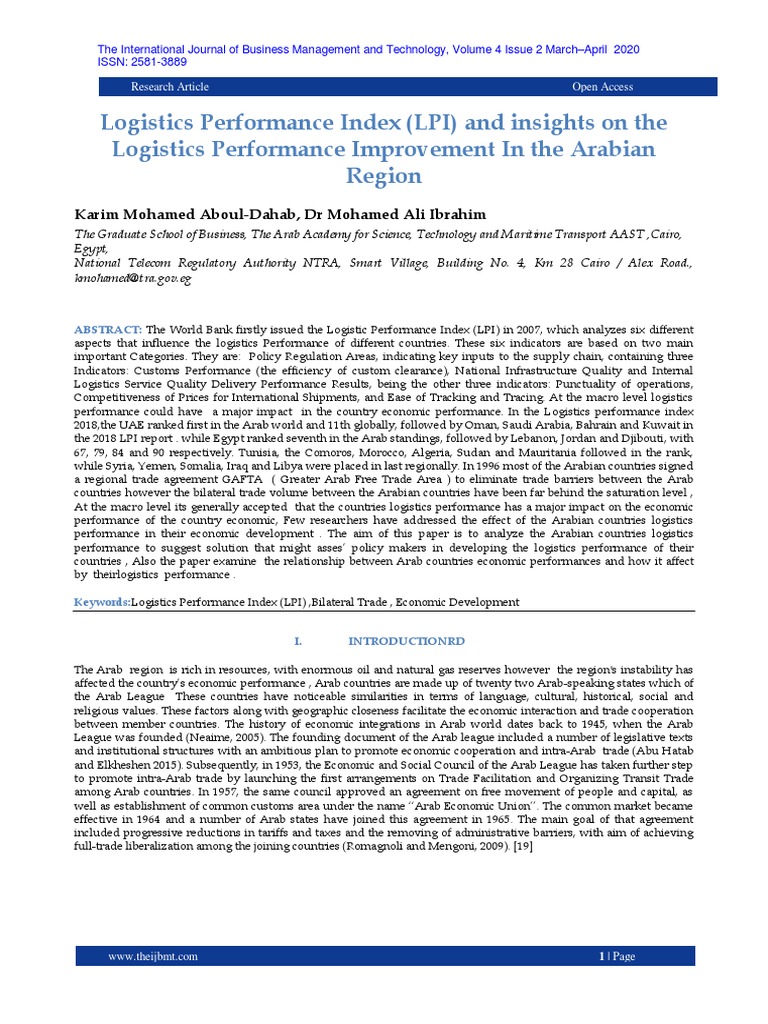 18103986logistics Performance Index (LPI) and Insights On The Logistics Performance Improvement ...