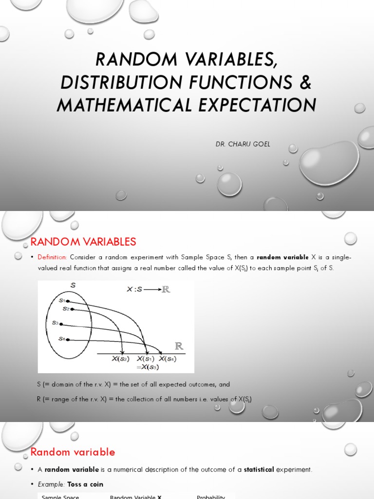 Pt1 2 3 Random Variables Distribution Functions Mathematical Expectation Cg 1 39 Pdf