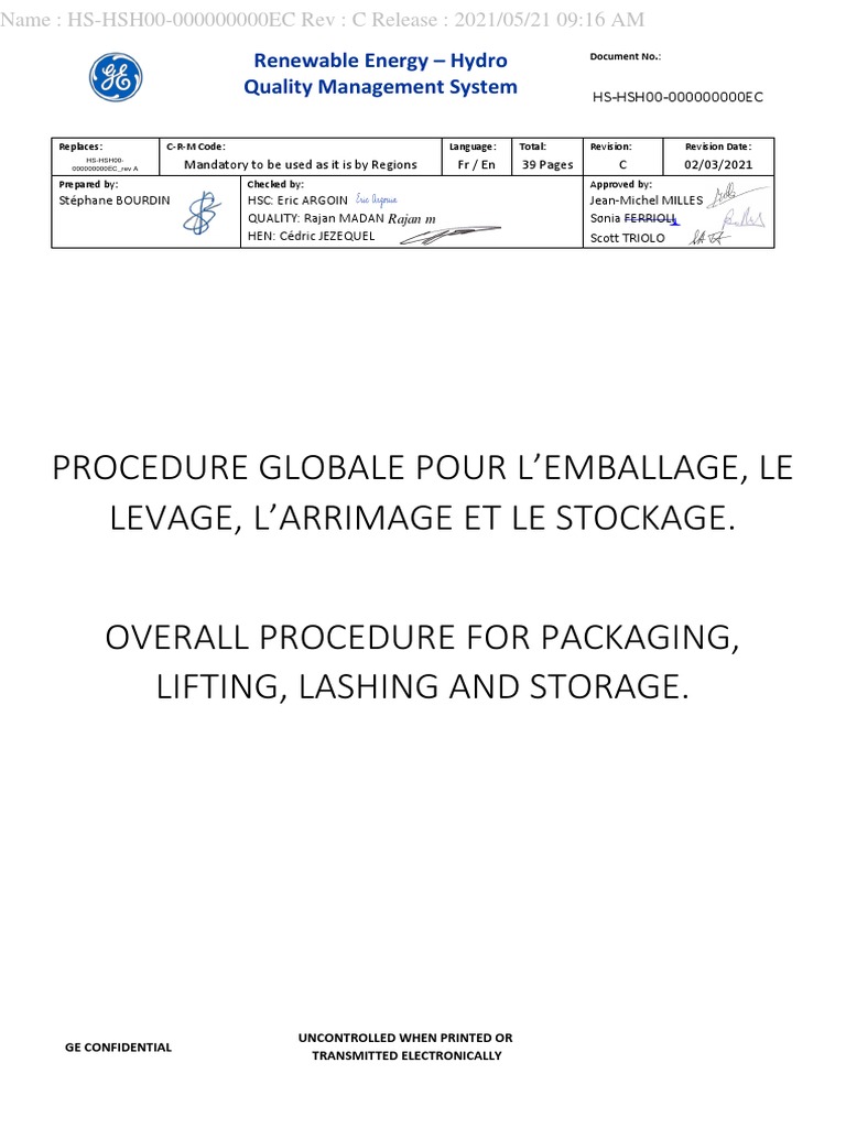 Hydro Quality Management Procedures | PDF | Turbine | Materials