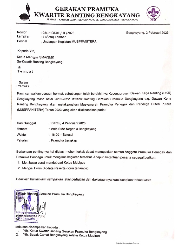 Undangan Giat Muspanitera | PDF