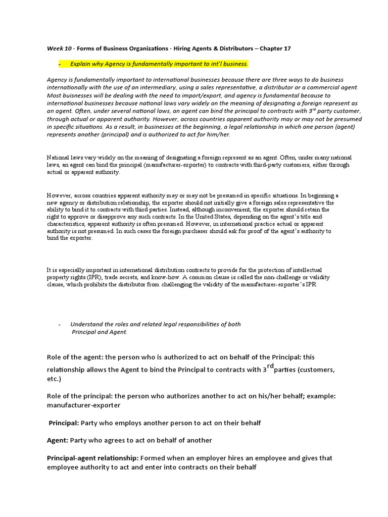 Navigating International Agency Relationships: Understanding Agents ...