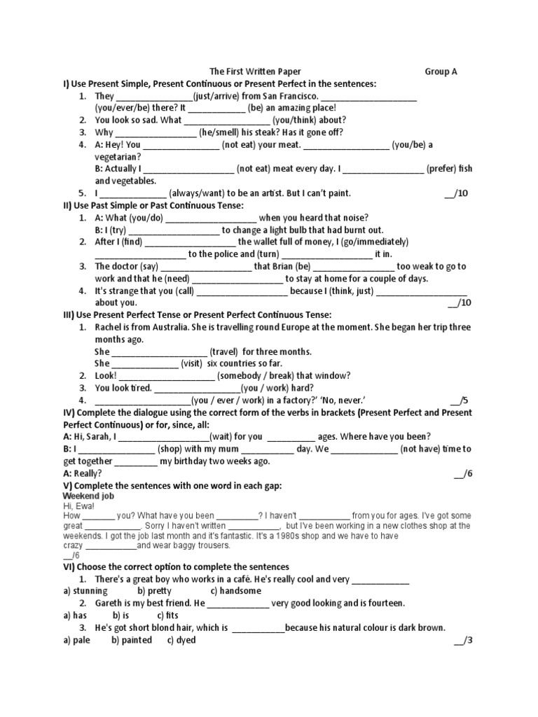 Test Example For 8th Grade - Elementary | PDF | Grammar | Linguistics