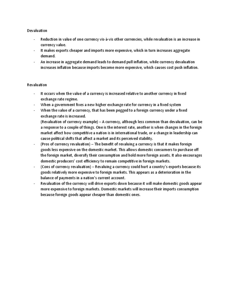 Revaluation | PDF | Devaluation | Exchange Rate