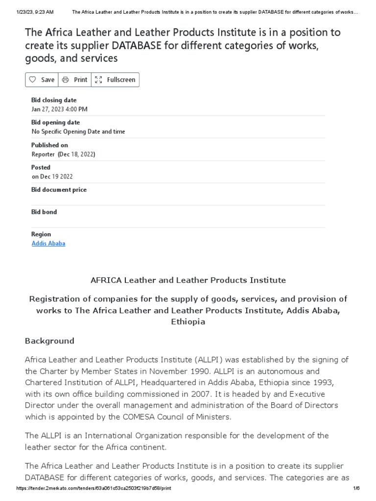Supplier Registration for ALLPI | PDF