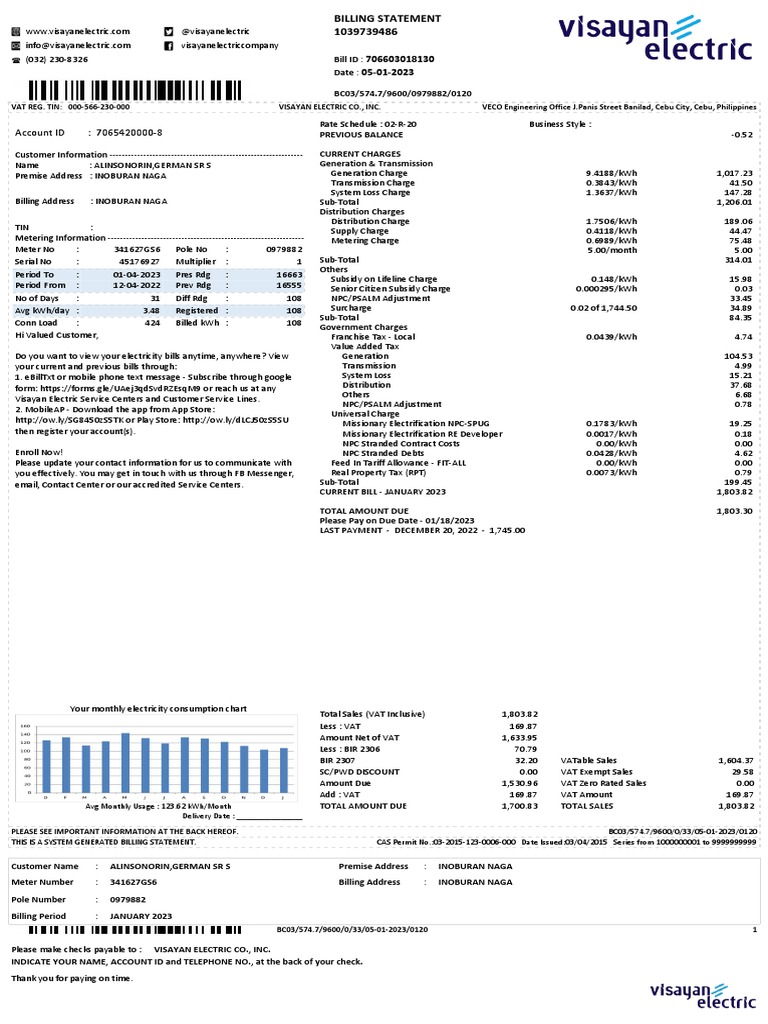Electric Bill | Download Free PDF | Value Added Tax | Economies