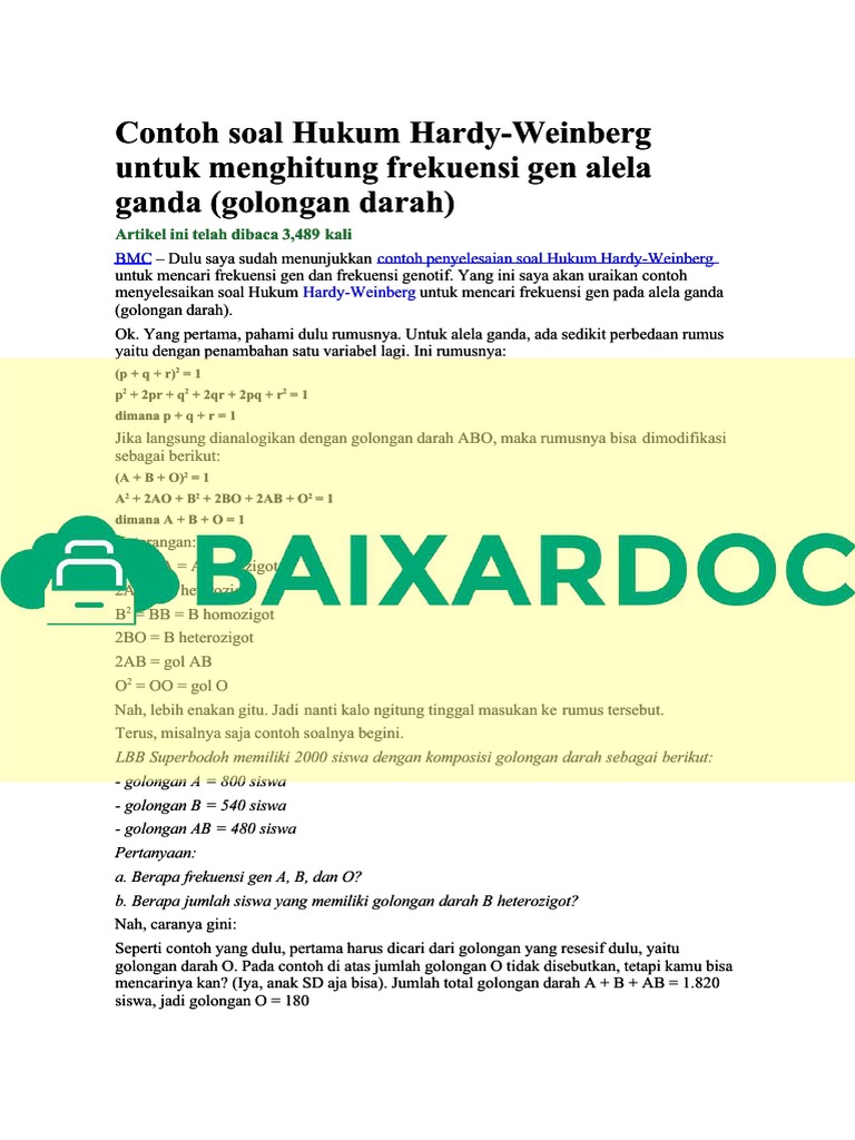 Hitung Frekuensi Gen Alela Ganda | PDF | Agama & Spiritualitas