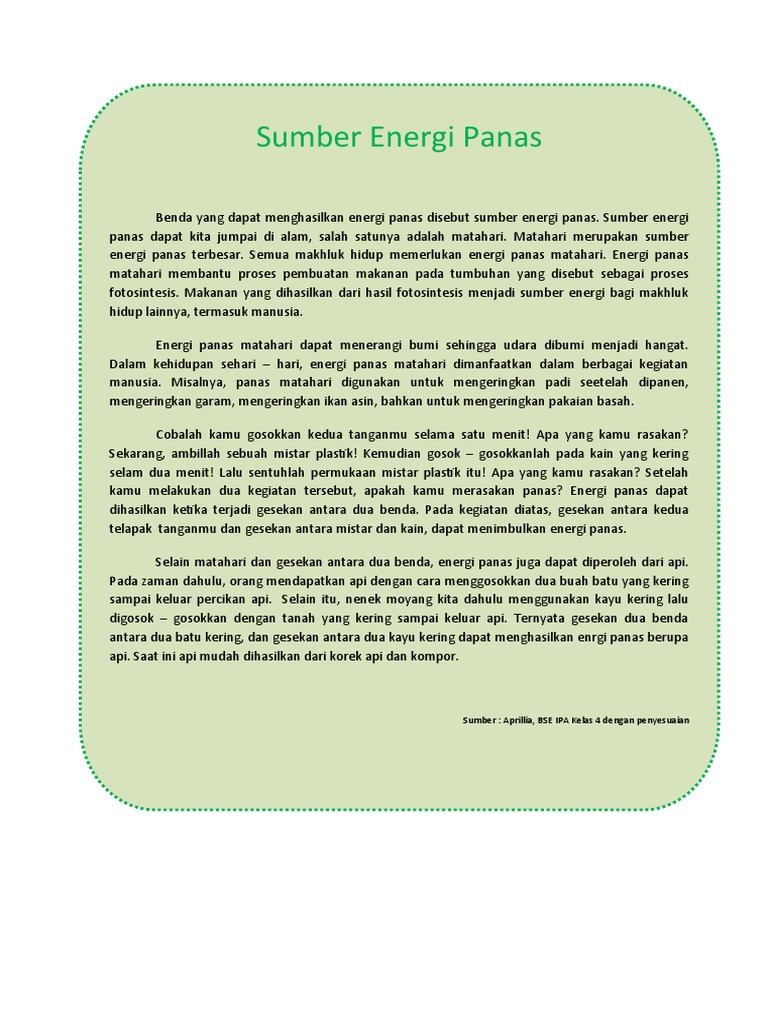 Sumber Energi Panas | PDF | Filsafat | Sains & Matematika
