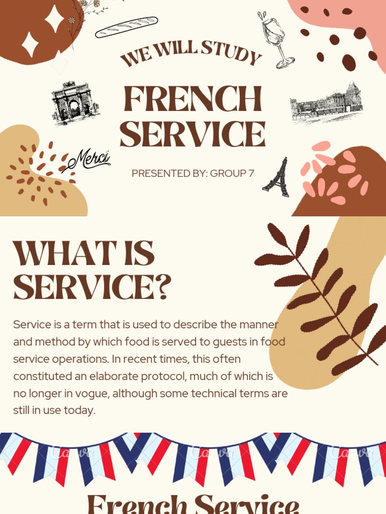 FNB French Service Style Group 7 | PDF | Tableware | Waiting Staff