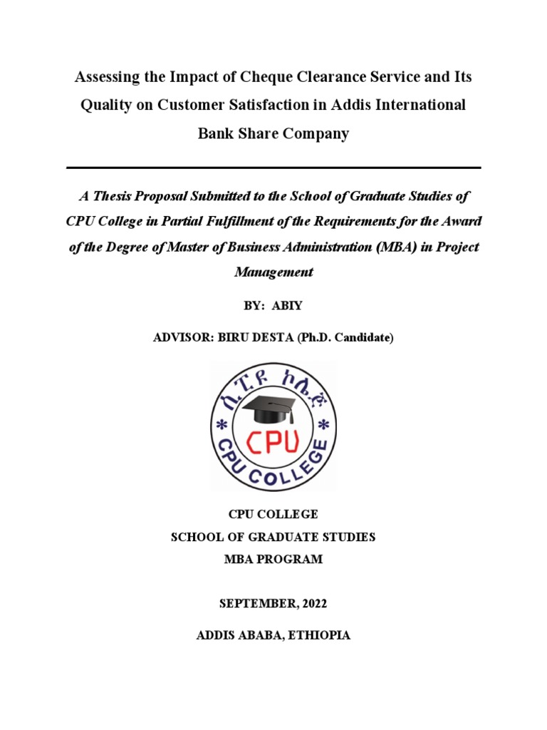 Impact of Cheque Clearance on Satisfaction | PDF | Cheque | Clearing ...