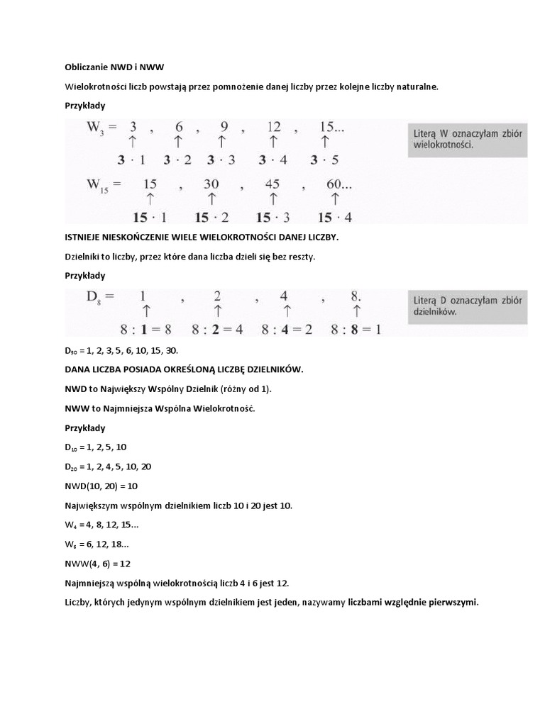 Obliczanie NWD I NWW | PDF