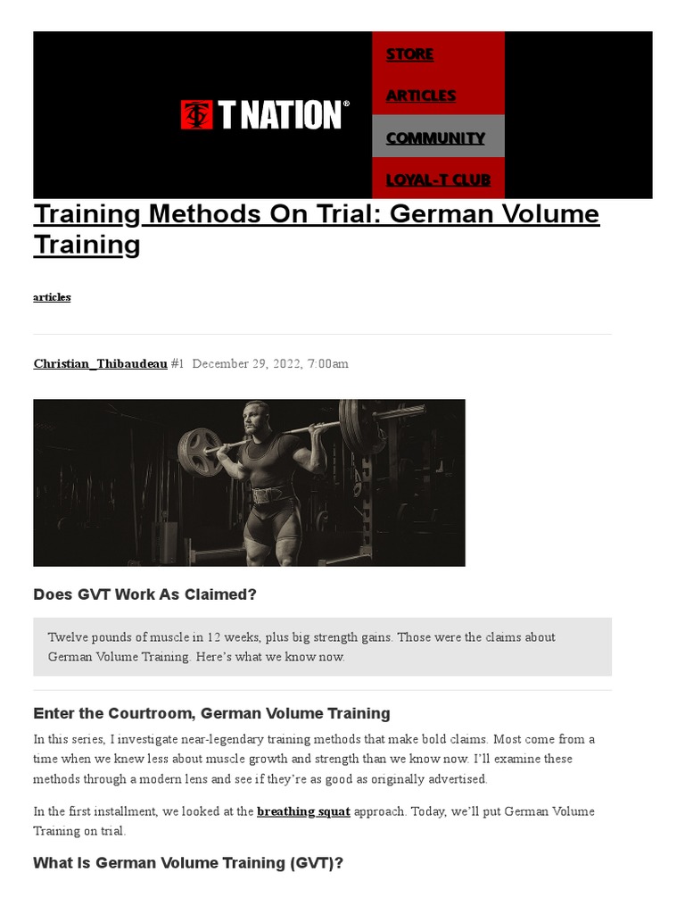 Training Methods On Trial - German Volume Training - Christian ...