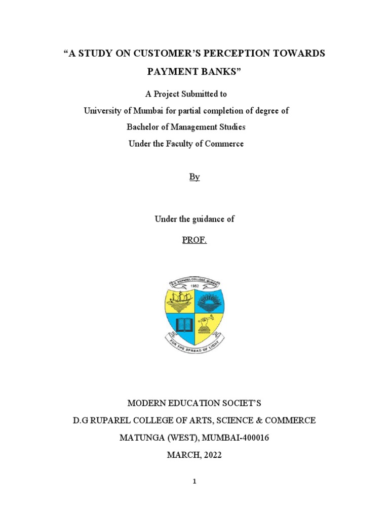 Customer Perception of Payment Banks | PDF | Banks | Economies