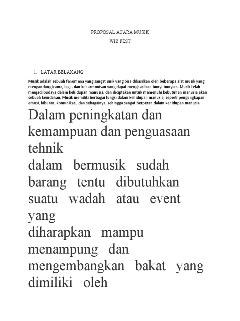 Proposal Acara Musik | PDF