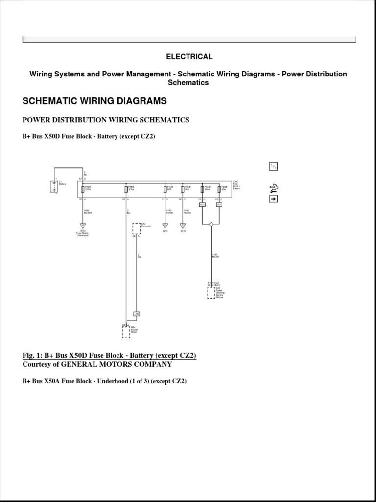 GM Power Distribution Wiring Diagrams | PDF | Manufactured Goods | Wire