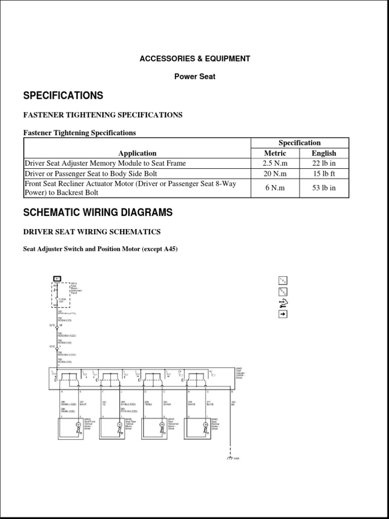 Understanding Power Seat Specifications and Diagnostics: A Guide to ...