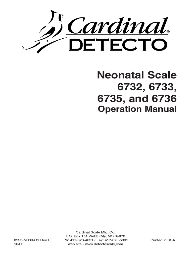 Cardinal DETECTO | PDF | Ac Power Plugs And Sockets | Pound (Mass)