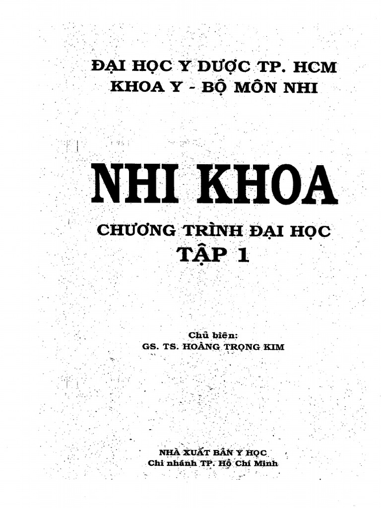Nhi Khoa - Dhyd TPHCM - Tap 1 | PDF