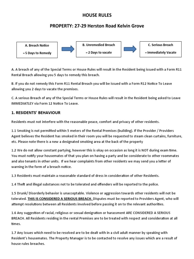 House Rules | PDF | Laundry | Air Conditioning