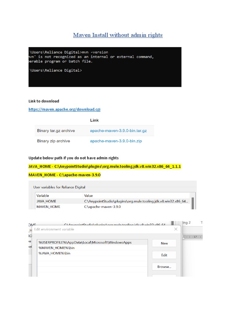 Maven Install Without Admin Rights | PDF | Computers